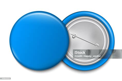 3d 핀 버튼을 투명 한 배경에 고립의 크리에이 티브 벡터 일러스트 전면 및 후면 사이드입니다 아트 디자인 빈 배지 브 로치 이랑 템플릿입니다 텍스트에 대 한 장소를 가진