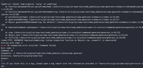 Prisma Generate Schema Error · Issue 3310 · Prismaprisma1 · Github