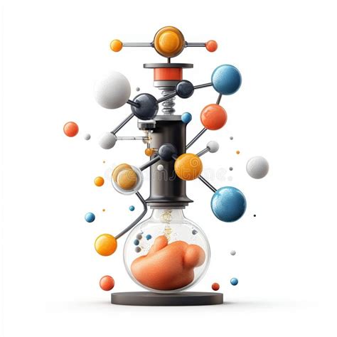 Creative Molecular Structure And Glass Flask Stock Illustration