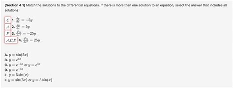 Solved Section 41 ﻿match The Solutions To The