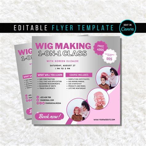 Diy Wig Class Flyer Wig Training Flyer Hands On Wig Course Flyer Wig