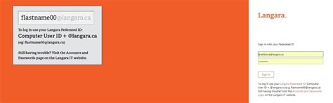 Langara Information Technology News Change To Federated Login Screen