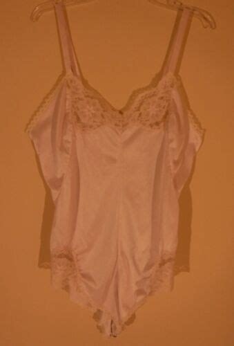 Teddy Slip Camisole Panty Snap Crotch Vintage Nylon Light Pink Ebay