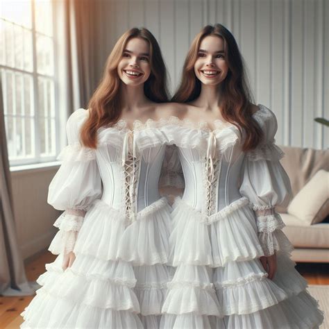 Cojoined Twins In White Satin 5 By Michelle Bound On Deviantart