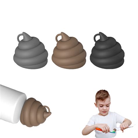 3pc Silicone Poop Butt Toothpaste Toppers Creative Toothpaste Squeezer