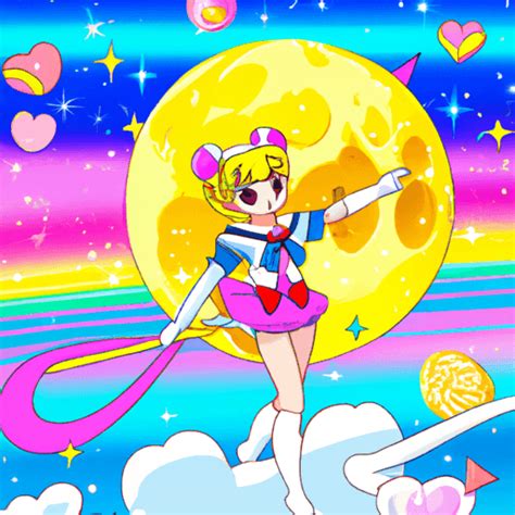 Sailor Moon Lisa Frank Graphic · Creative Fabrica