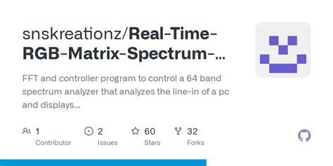 Github Snskreationz Real Time Rgb Matrix Spectrum Analyzer Fft And