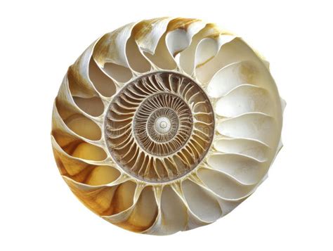 Detailed Close Up Of A Fossilized Ammonite Shell Stock Illustration