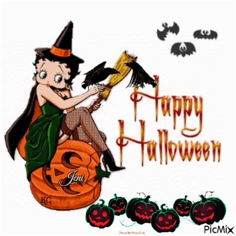 Betty Boop Sitting On Pumpkin Happy Halloween  Pictures Photos