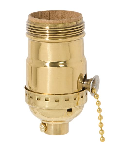 Polished And Lacquered Brass Pull Chain Early Electric Style Lamp Socket Pull Chain On Off