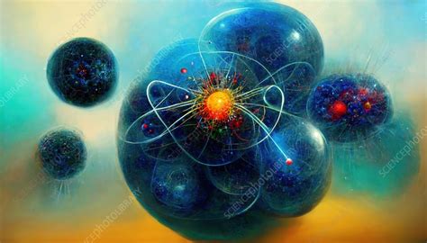 Subatomic Particles And Atoms Conceptual Illustration Stock Image C Science Photo