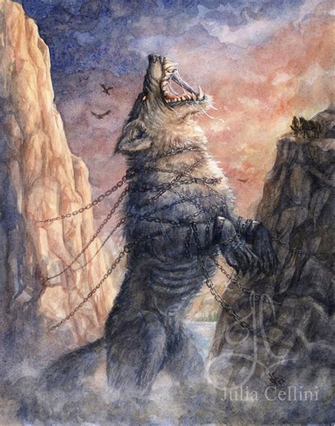 Fenrir Large Art Print Norse Wolf God Pagan Dark Fantasy Art Etsy
