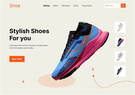 Shoes Website Header Design Ui Figma