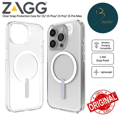 Zagg Essential Clear Snap Slim Protection Case With Magnetic Charging