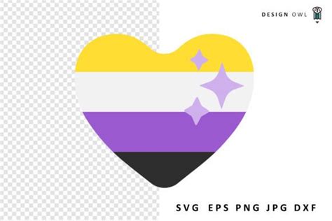 Non Binary Flag Heart Pride Svg Graphic By Design Owl · Creative Fabrica