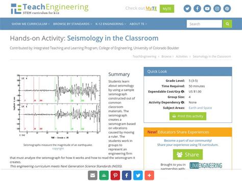 Teach Engineering Seismology In The Classroom Activity For 3rd 5th