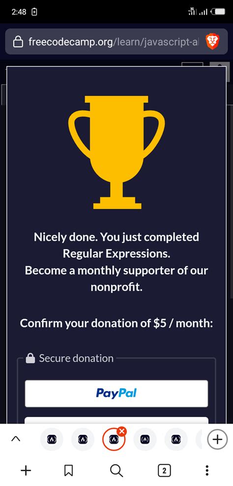 Success Message Displayed On Partial Completion Of Module The