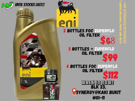 ENI I-RIDE RACING 10W 50 ENGINE OIL PROMO!!, Motorcycles, Motorcycle ...