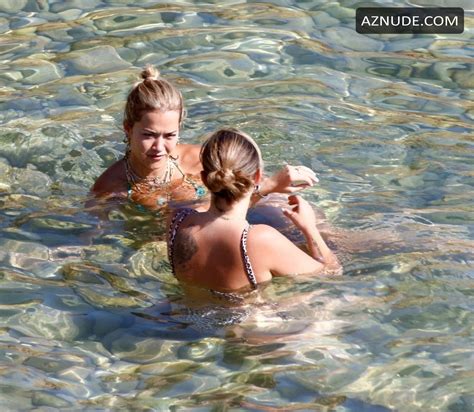 Rita Ora Enjoying A Refreshing Dip In The Sea While On Her Summer