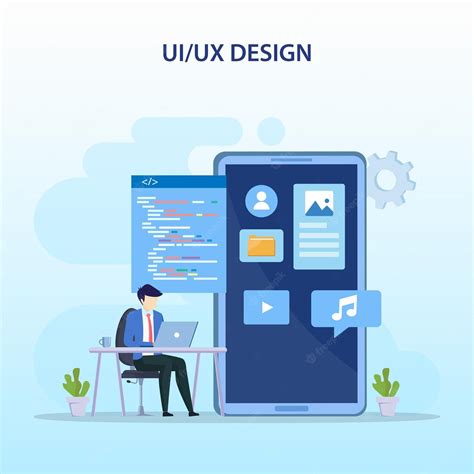 Premium Vector Ui Ux Design Concept Creating An Application Design