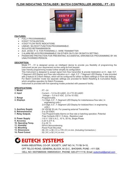 Digital Ms Flow Indicating Totalizer Liquid And Gas Model Namenumber