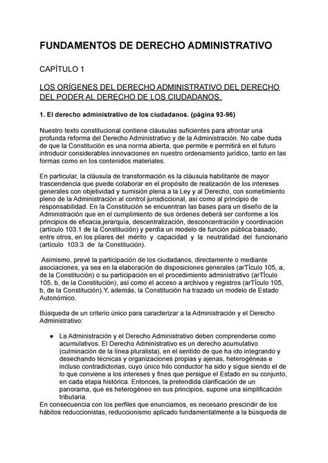 Apuntes Fundamentos De Derecho Administrativo Fundamentos De Derecho