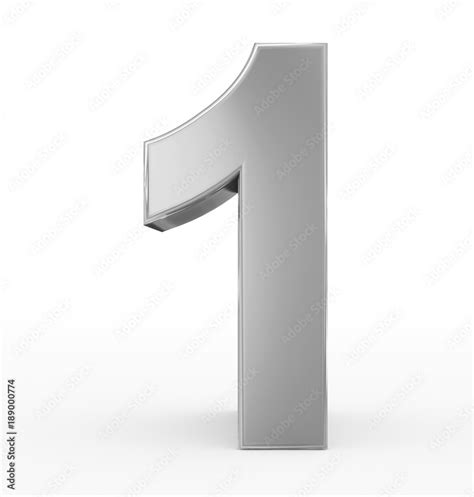 Number 1 3d Silver Isolated On White Stock Illustration Adobe Stock