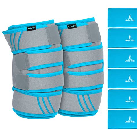 Vive Knee Ice Pack Wrap 2 Pack Coldhot Gel Compression Brace For