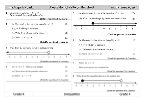 Solution Inequalities Gcse Worksheet Studypool