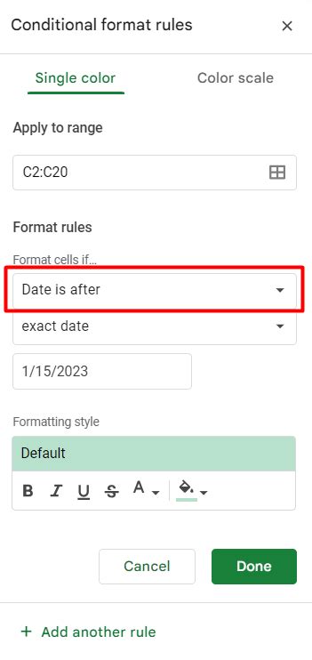 Google Sheets Conditional Formatting Dates Within Or N Days