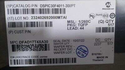 160PCS Lot Of DSPIC30F4011 30I PT IC MICROCHIP DSPIC30F401130IPT BRAND NEW EBay