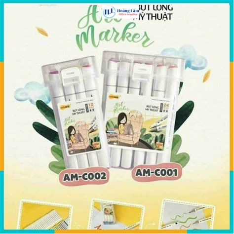 Bút dạ màu bút marker Thiên Long Colokit ART MARKER 12 24 màu Tặng