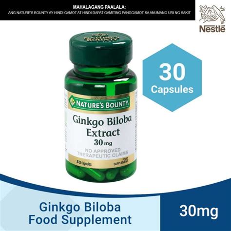 Natures Bounty Ginkgo Biloba Food Supplement 30mg X 30 Capsules