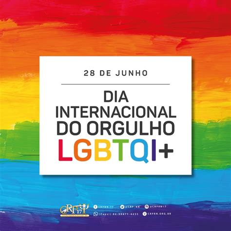 Crp Rn 28 De Junho Dia Internacional Do Orgulho Lgbtqi