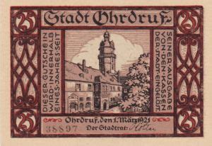 Banknote 25 Pfennig German Notgeld Ohrdruf GrM 1012 3b 1 2