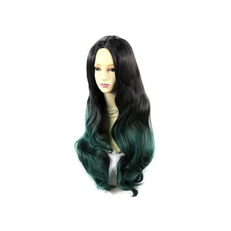 Wiwigs Long Wavy Lady Wig Black Brown Blue Dip Dye Ombre Hair Womens