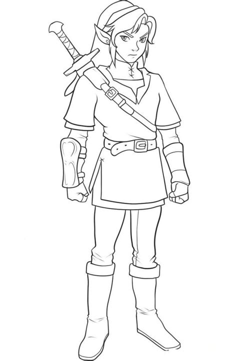 BOTW Link And Zelda Coloring Pages