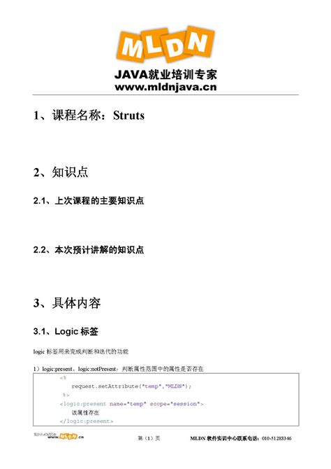 Mldn Java Struts Word