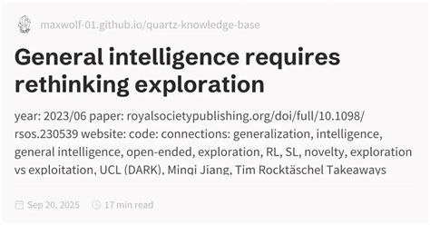 General Intelligence Requires Rethinking Exploration