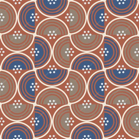 Premium Vector Decorative Seamless Pattern With Semicircles And Dots Retro Style Vector