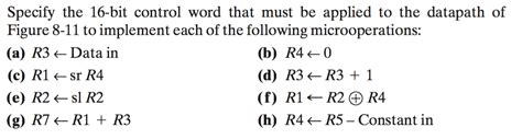 specify the 16 bit control word that must be applied