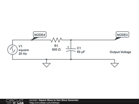 Square Wave To Saw Wave Generator Circuitlab