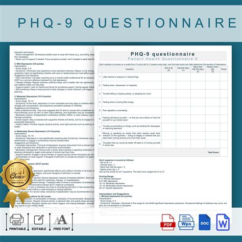 Phq 9 Printable All Worksheets
