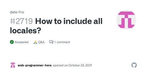 How To Include All Locales · Date Fns · Discussion 2719 · Github