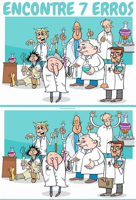 Jogo Dos Erros Os Cientistas Malucos Em Atividades Da Escola