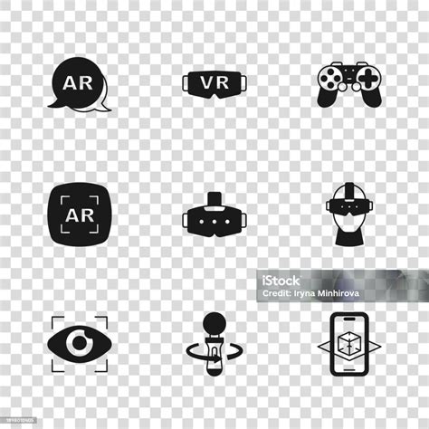 Vr 컨트롤러 게임 가상 현실 안경 3d 모델링 게임 패드 증강 Ar 및 아이콘을 설정합니다 벡터 3차원 형태에 대한 스톡 벡터
