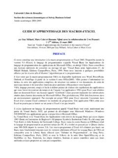 GUIDE DAPPRENTISSAGE DES MACROS DEXCEL Guide D Apprentissage Des