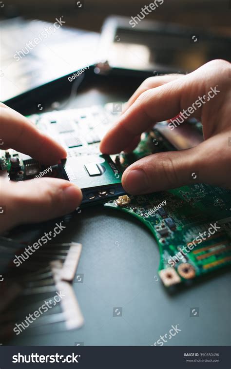 Technician Plug Cpu Microprocessor Motherboard Socket Stock Photo Shutterstock