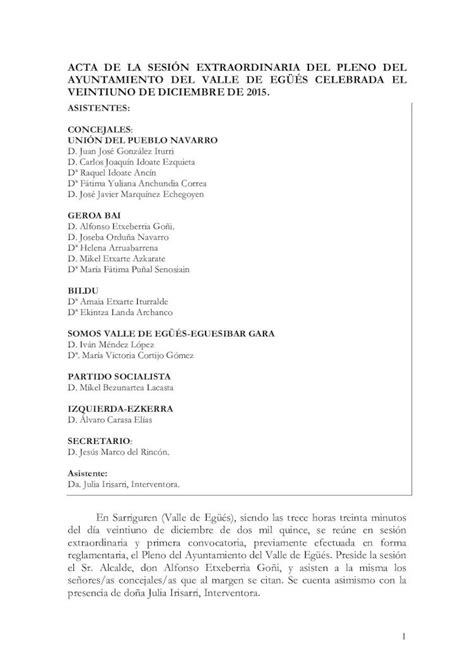 Pdf Acta De La SesiÓn Extraordinaria Del Pleno Del