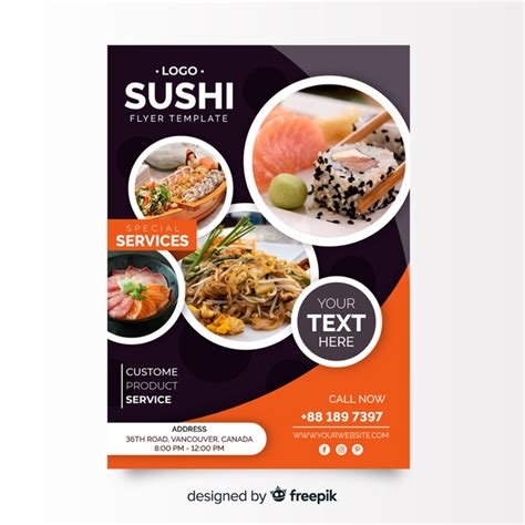 Poster Rumah Makan Restoran Sushi Jepang Orange Jualdesainku